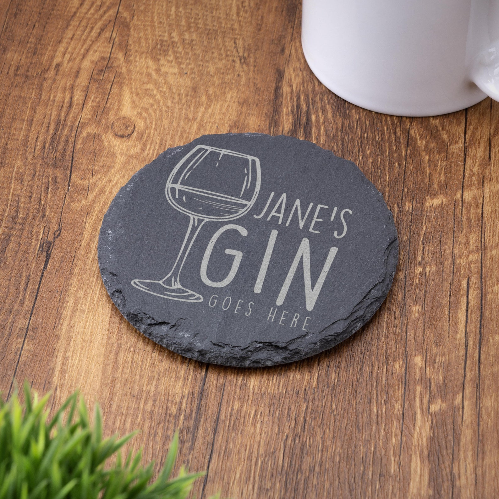 Slate Coaster, Personalised Your Drink Here, Tea Coffee Gin Beer Wine ...