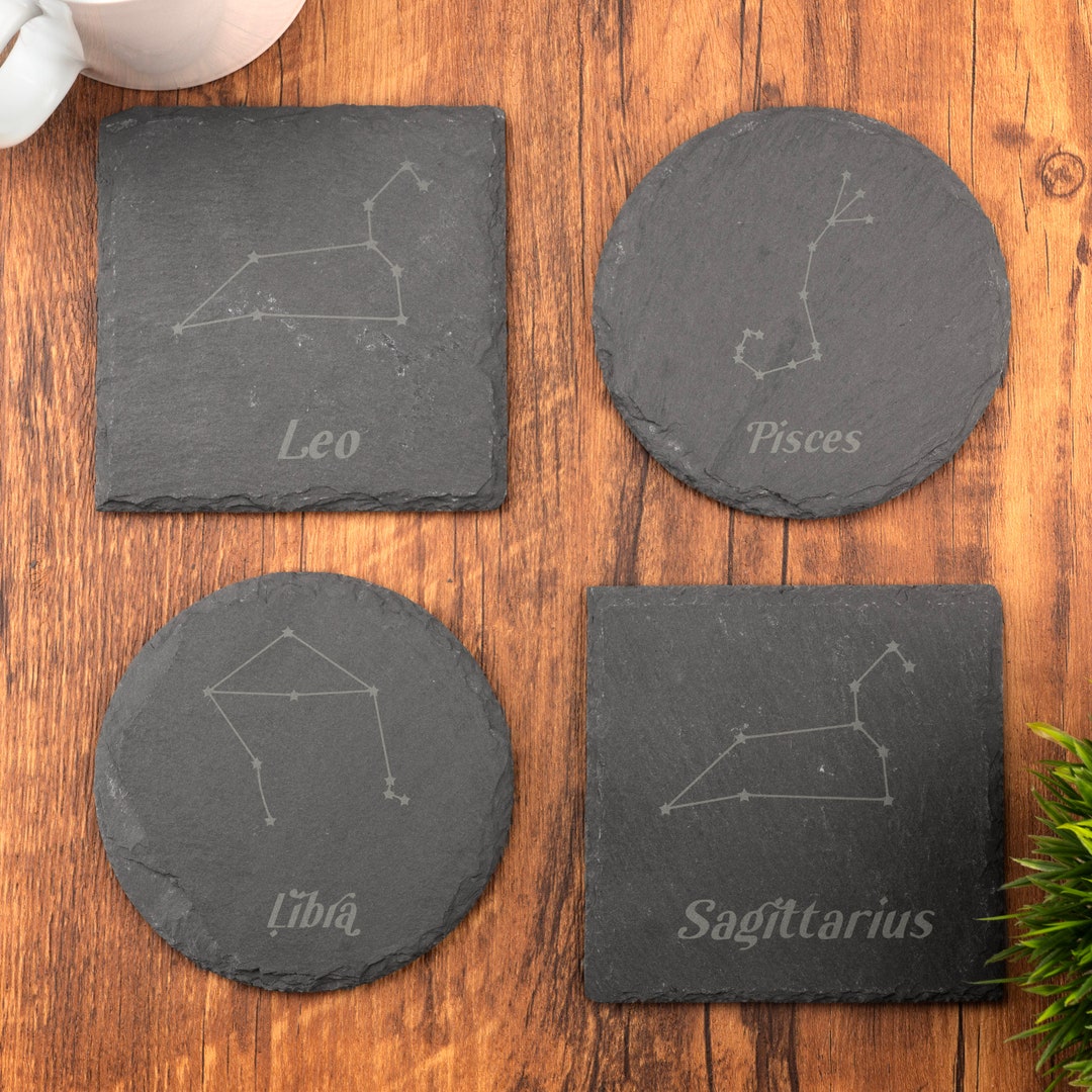 Star Sign Slate Coaster Constellation Star Zodiac Novelty Gift Wedding ...