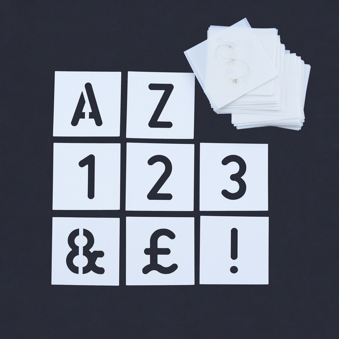 Alphabet Stencil Set Mylar Sheet Painting Wall Art Craft Airbrush 190 ...