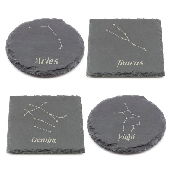 Star Sign Slate Coaster Constellation Star Zodiac Novelty Gift | Etsy