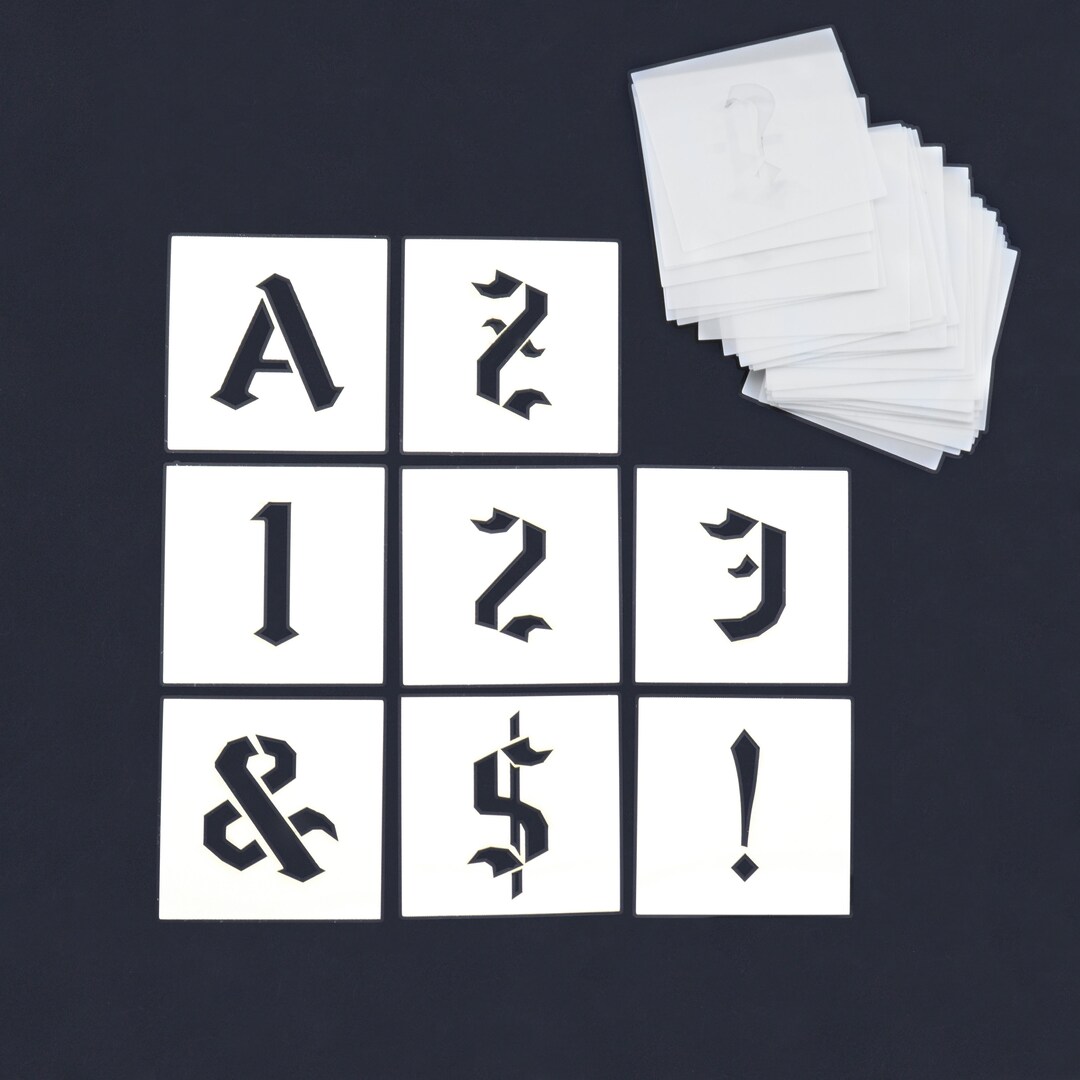Alphabet Gothic Stencil Set Mylar Sheet Painting Wall Art Craft ...