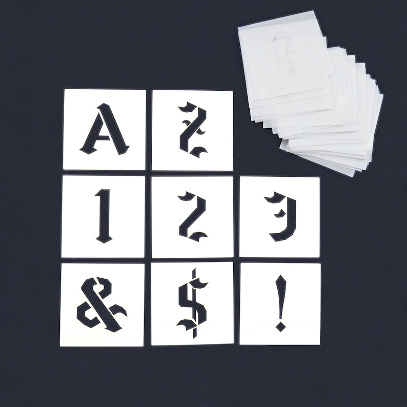 Alphabet Gothic Stencil Set Mylar Sheet Painting Wall Art - Etsy