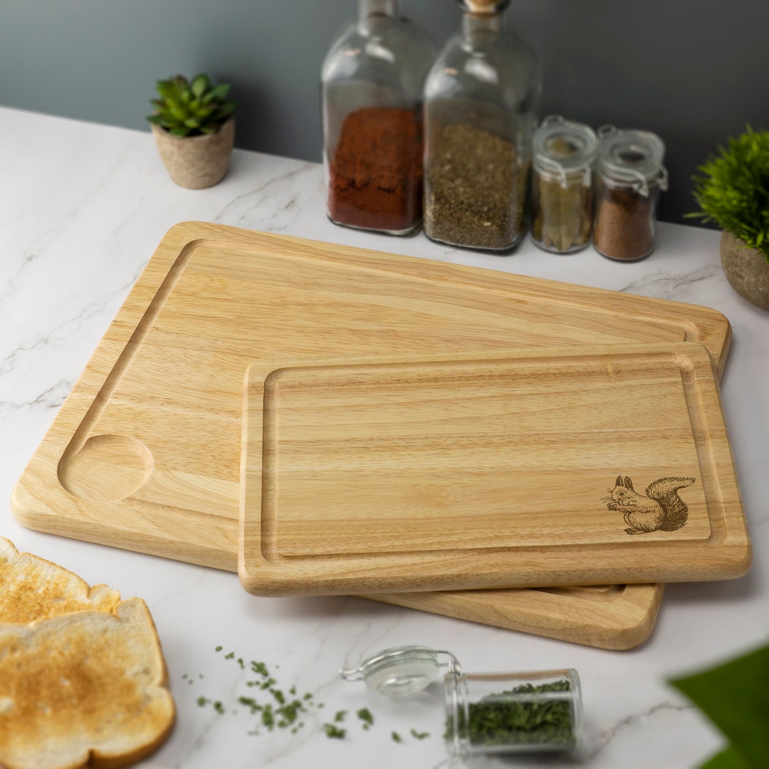 Woodland Animals Wooden Chopping Board Fox Owl Squirrel Badger Cheese ...