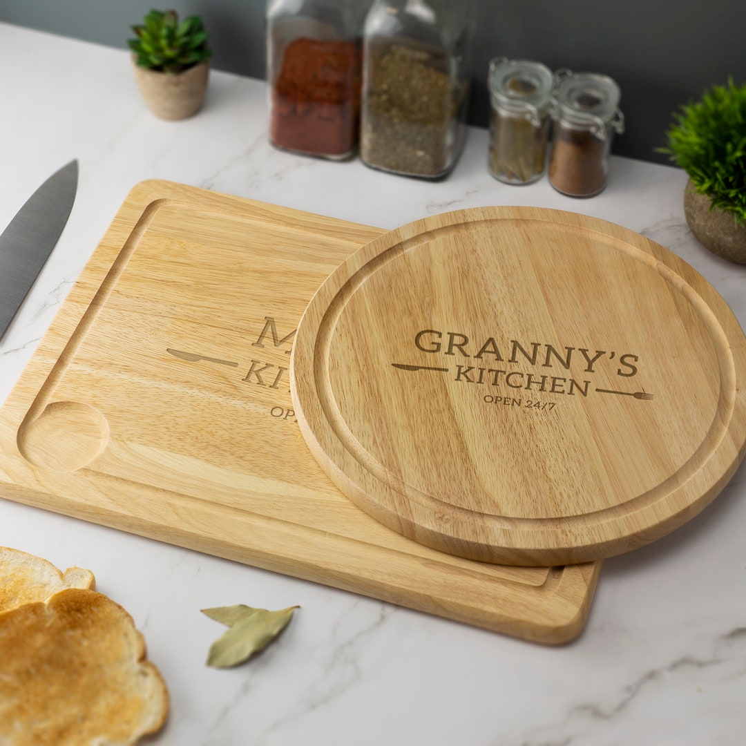Personalised Kitchen Engraved Wooden Chopping Board Mum Dad Customised ...