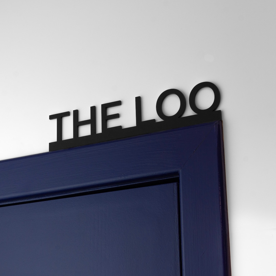 The Loo Door Topper Wall Shelf Sign - Custom Text & Sizes Available ...