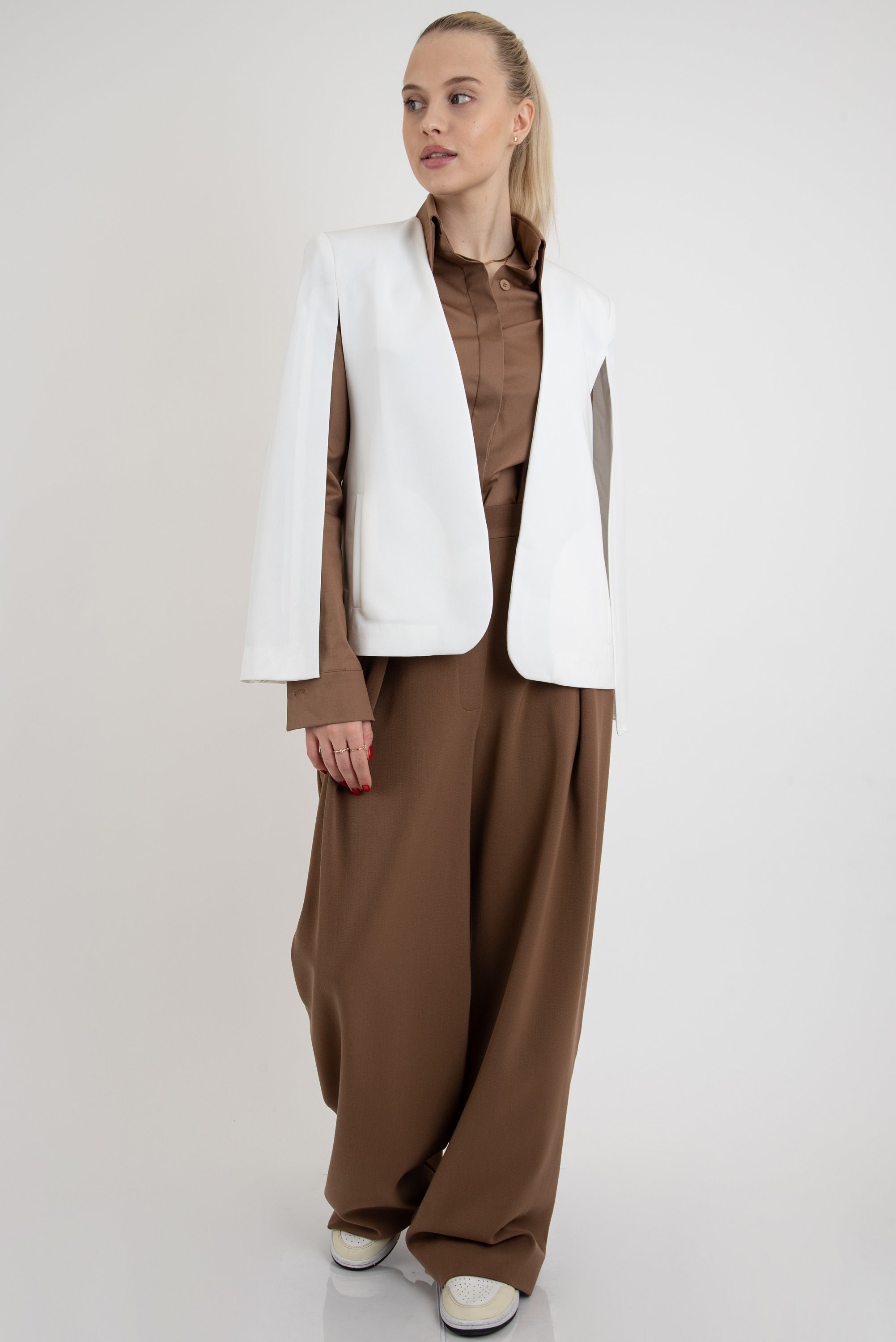 Women's Blazer/elegant Cape Blazer/white Cape Coat/cape - Etsy