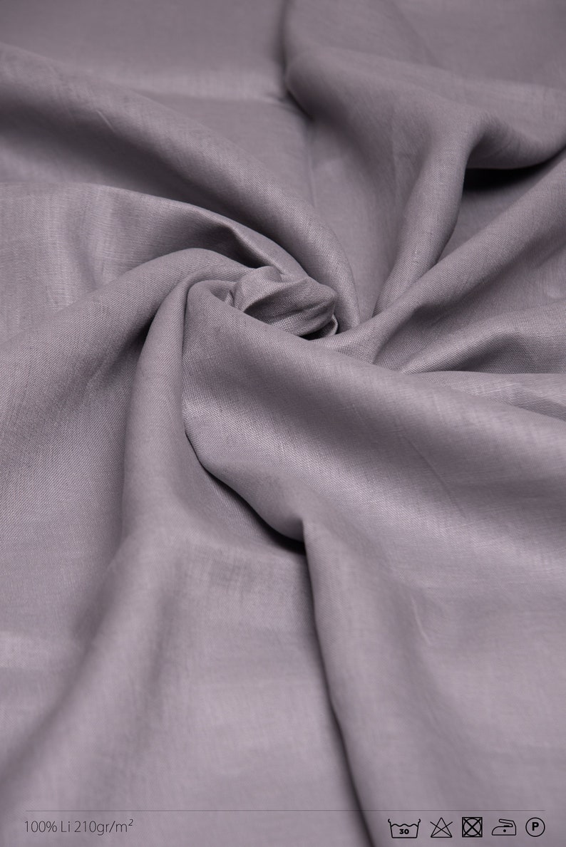 Light Grey Linen Fabric by Meter, Organic Linen Fabric, Vegan Natural ...