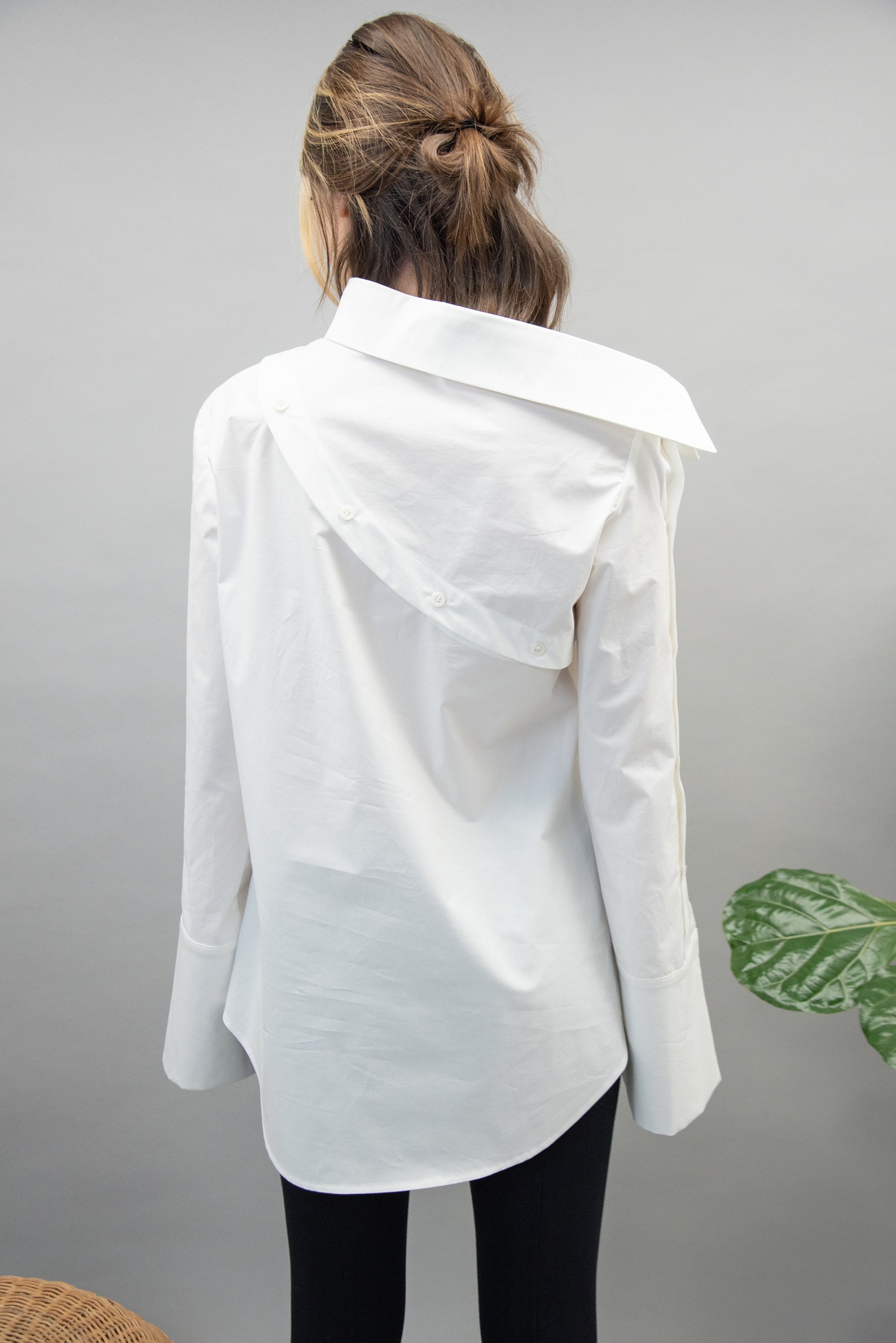 White Convertible Shirt,open Shoulder Shirt,detachable Shirt ...