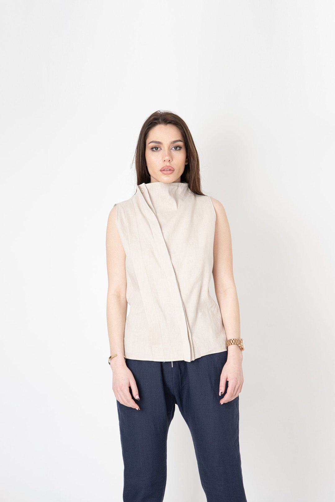 Linen Vest Women/linen Waistcoat/eco Shirt/linen Vest/women's Linen ...