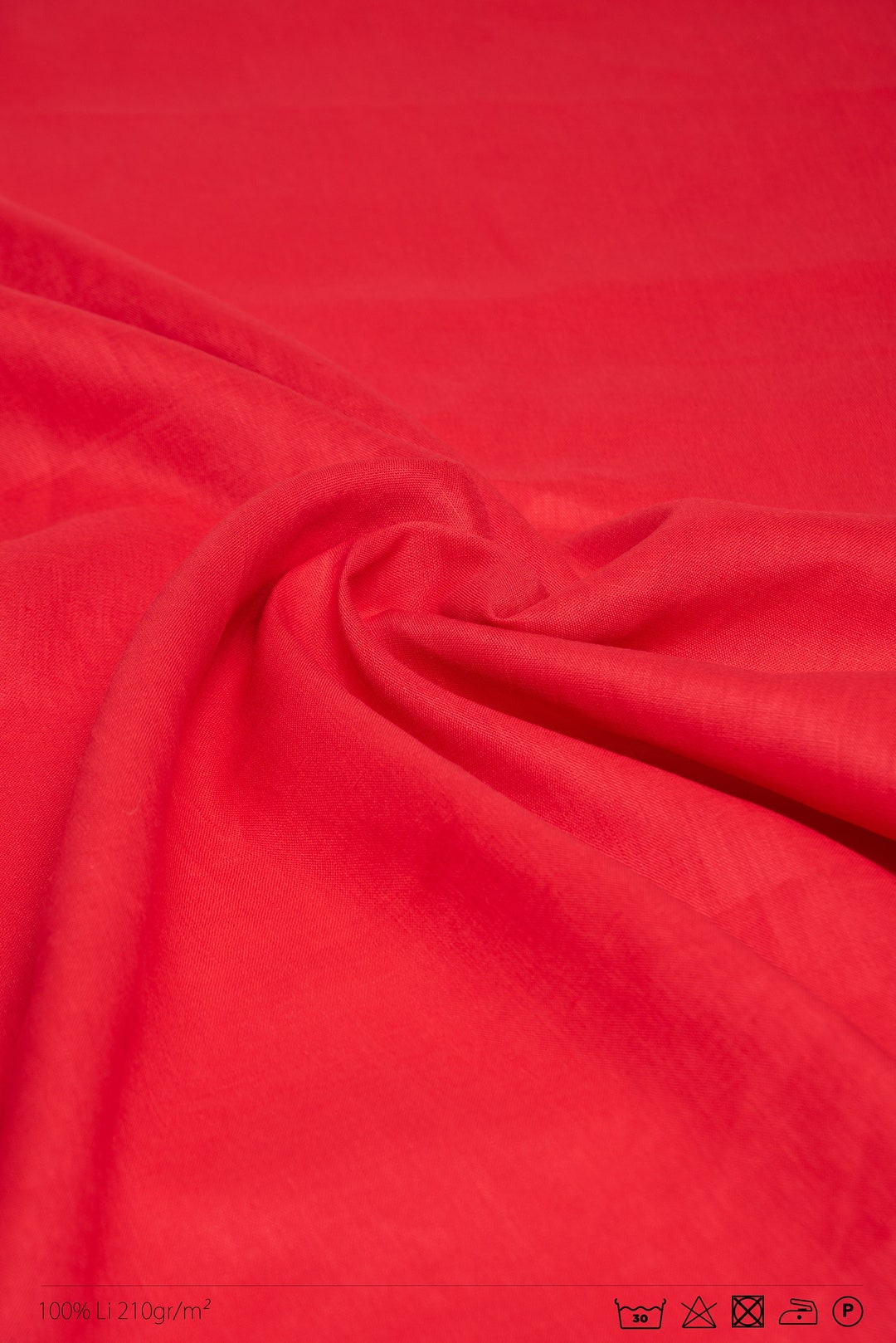 Light Red Linen Fabric by Meter, Organic Linen Fabric, Vegan Natural ...
