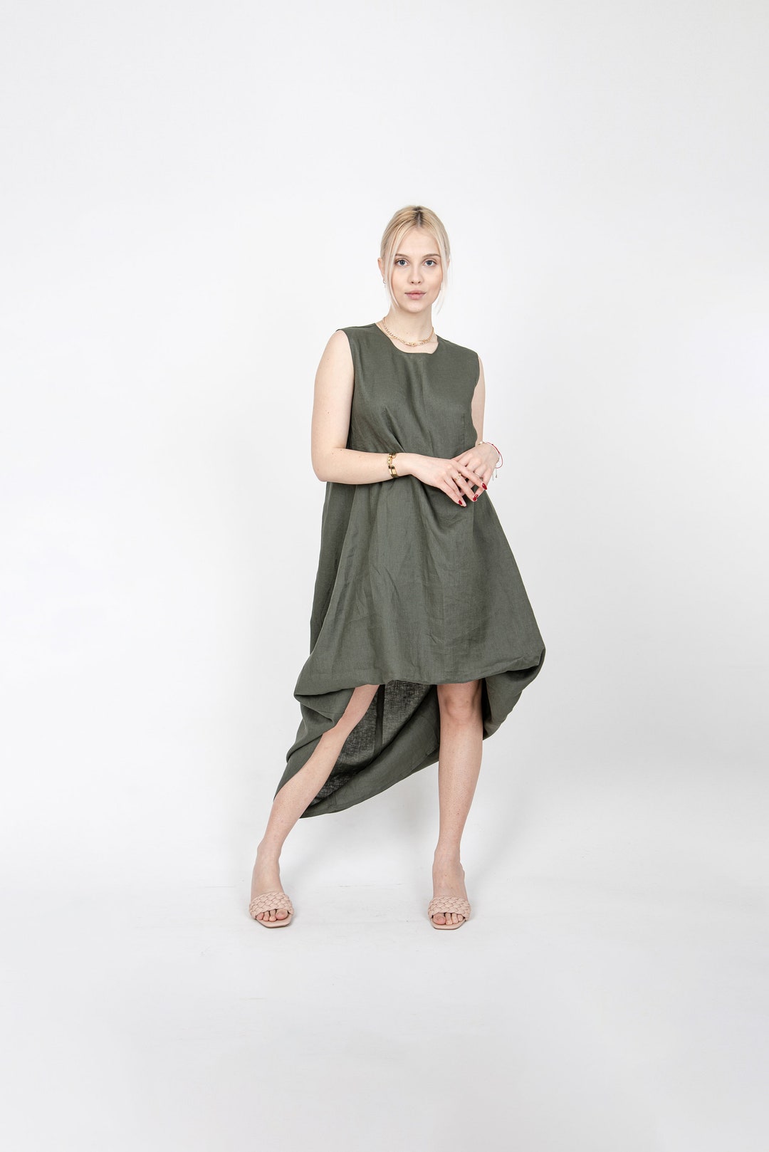 Flax Clothing/green Linen Dress/flax Dress/convertible Wedding Dress ...