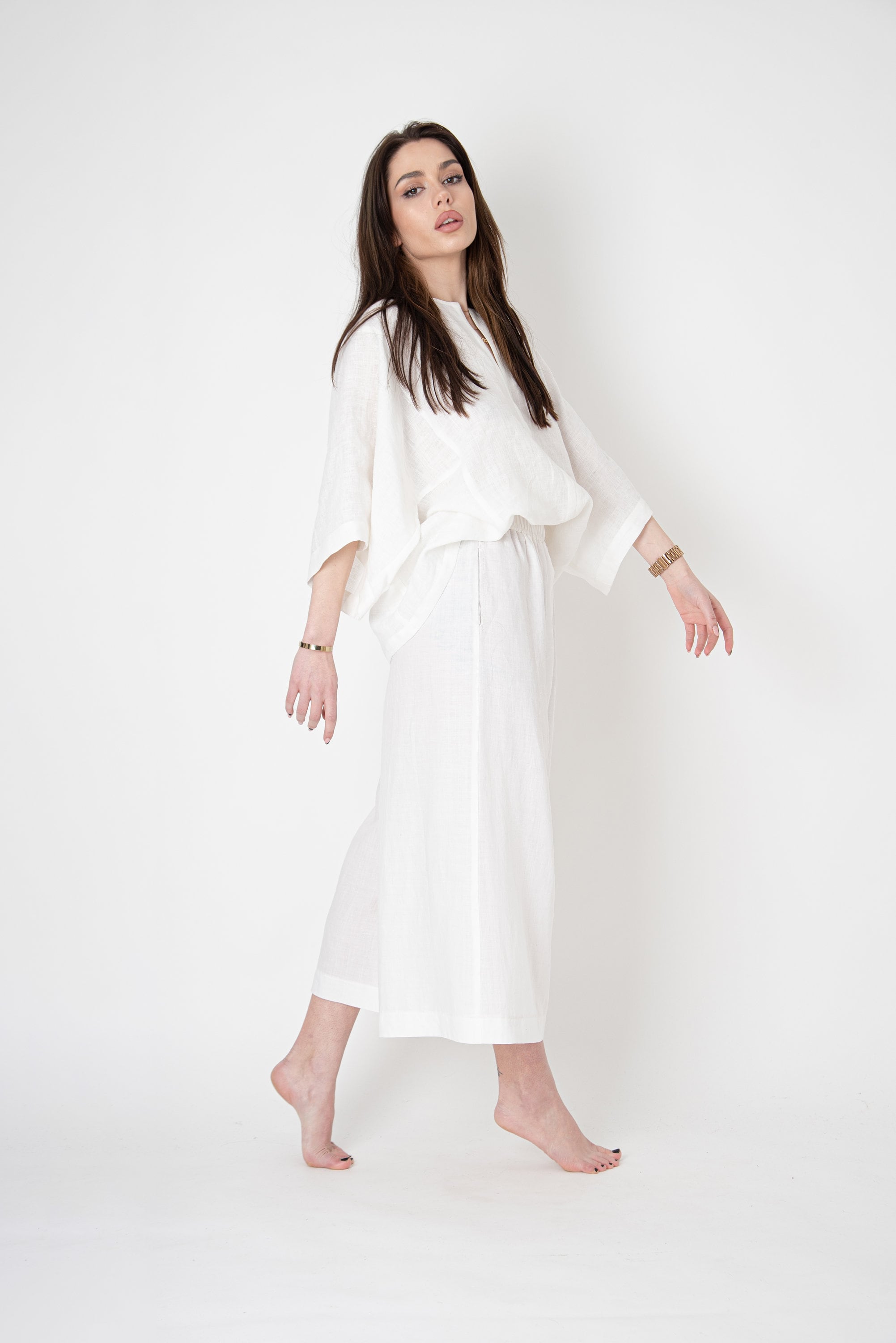 Linen Summer Set/Linen Two Piece Set/White Linen Set/Linen | Etsy