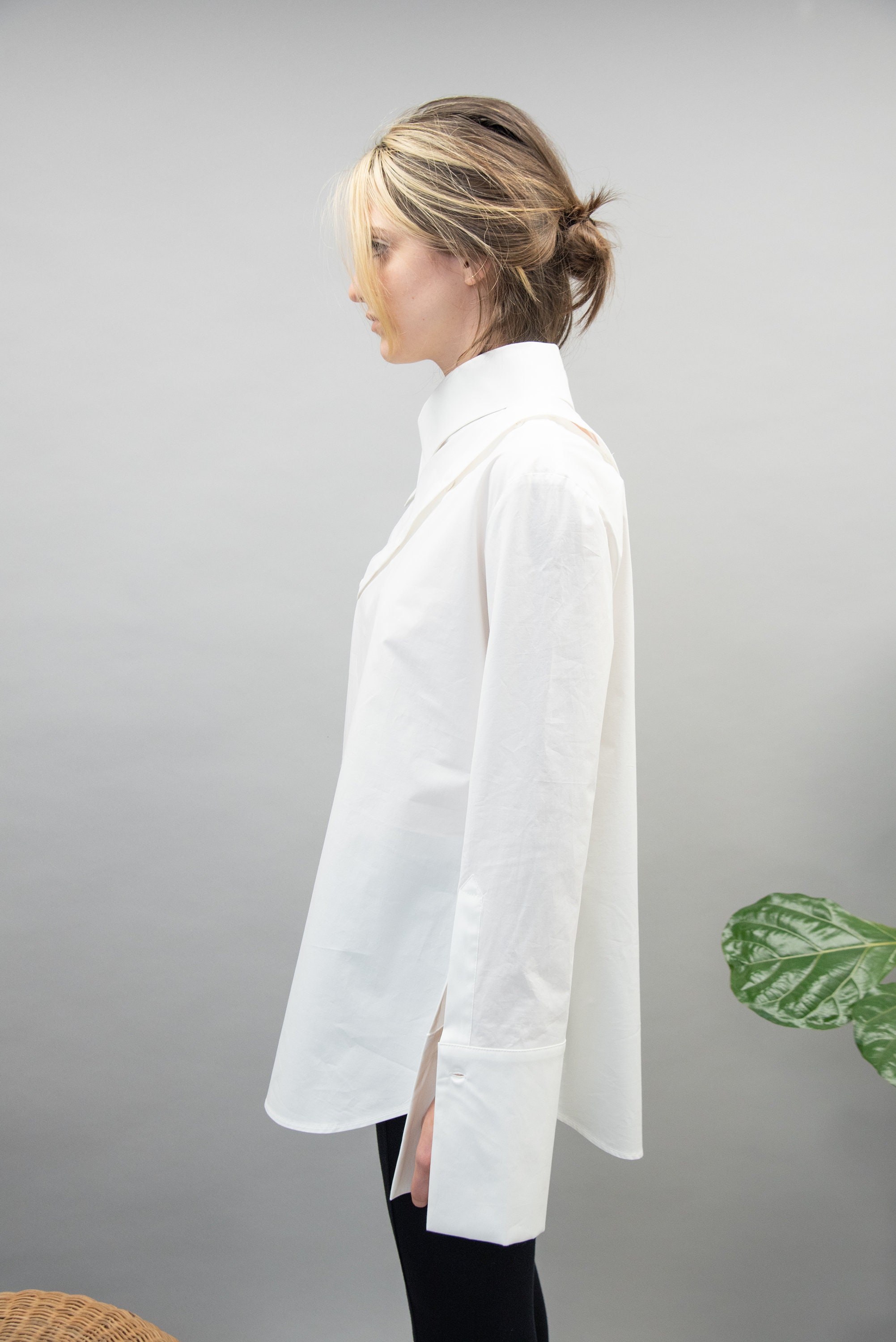 White Convertible Shirt,open Shoulder Shirt,detachable Shirt ...