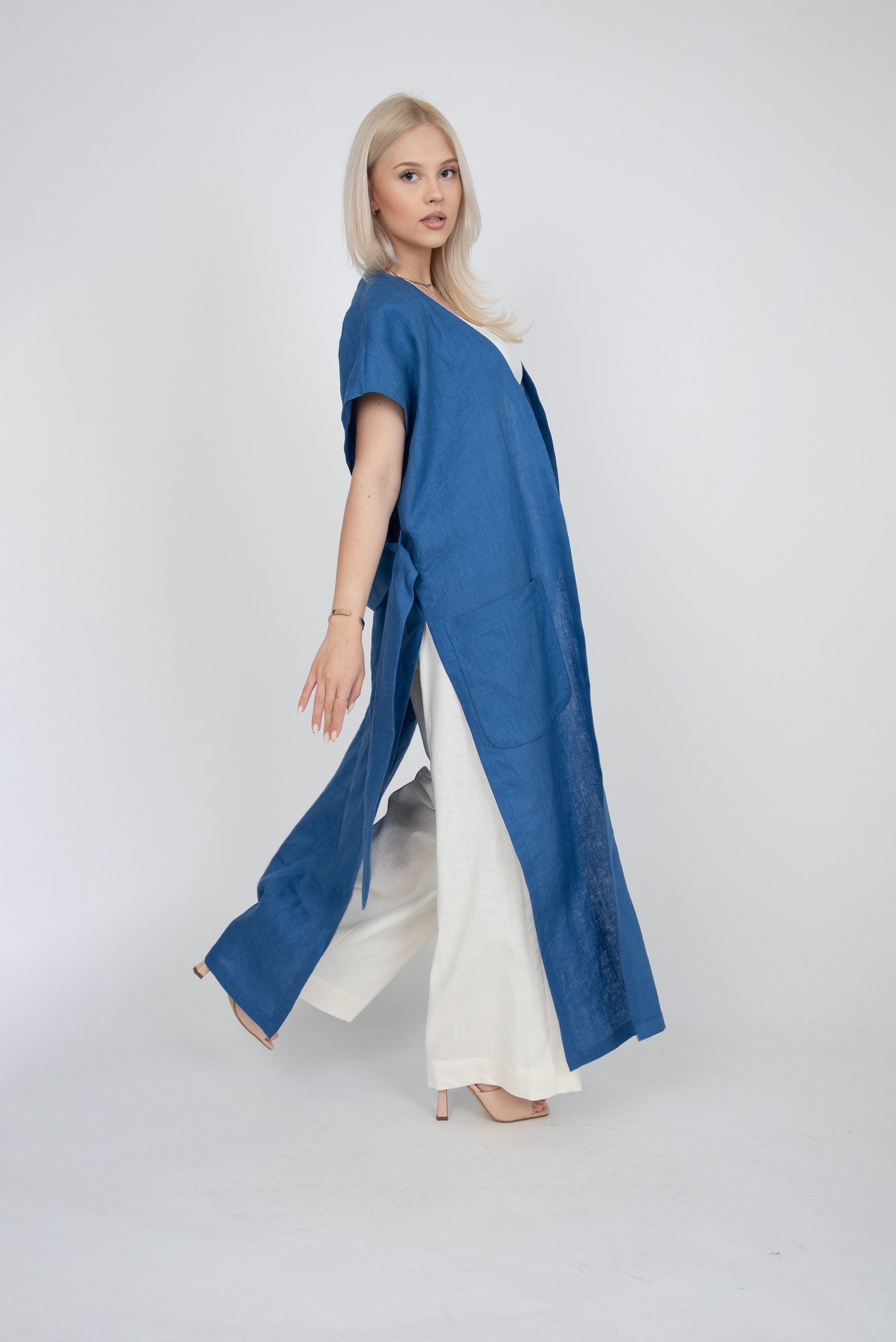 Long Linen Vest/slow Fashion/linen Vest Women/oversized Linen - Etsy