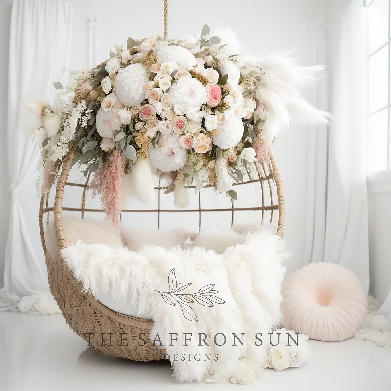 Newborn Digital Backdrop, Newborn Digital Background, White Swing ...
