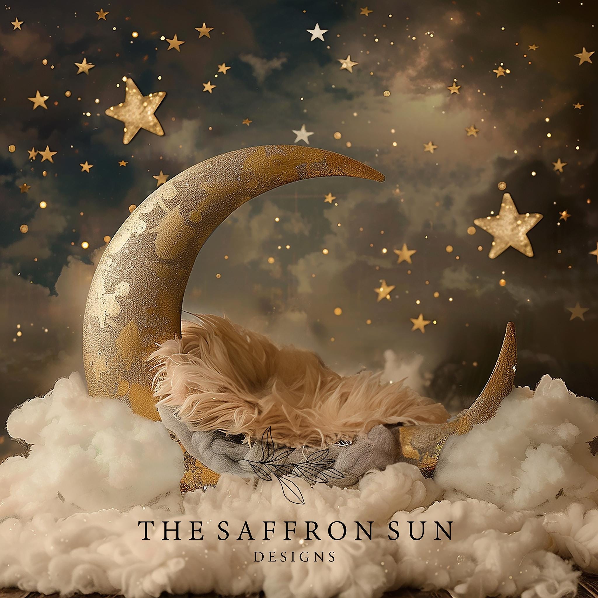 Newborn Digital Backdrop, Newborn Digital Background, Moon and Stars - Etsy