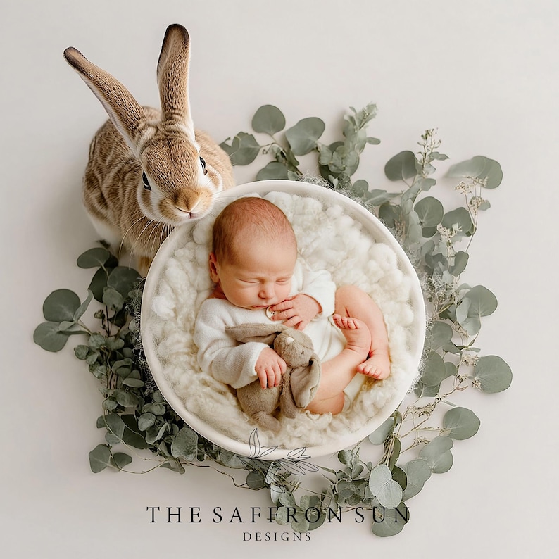 Newborn Digital Backdrop, Newborn Digital Background, Rabbit, Bunny ...