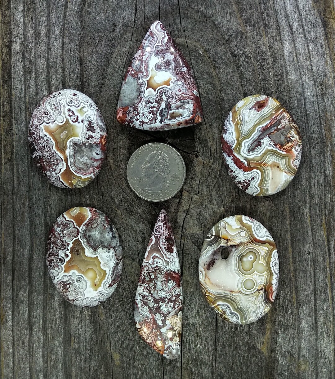 Candy Cane Mexican Crazy Lace Agate / Piedras preciosas sueltas / Hecho ...