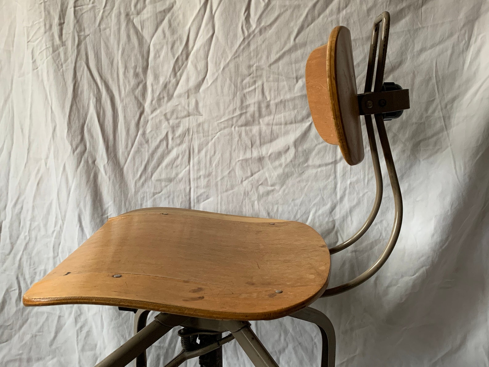 Vintage Industrial Toledo Uhl Adjustable Machinist Stool/ Drafting ...