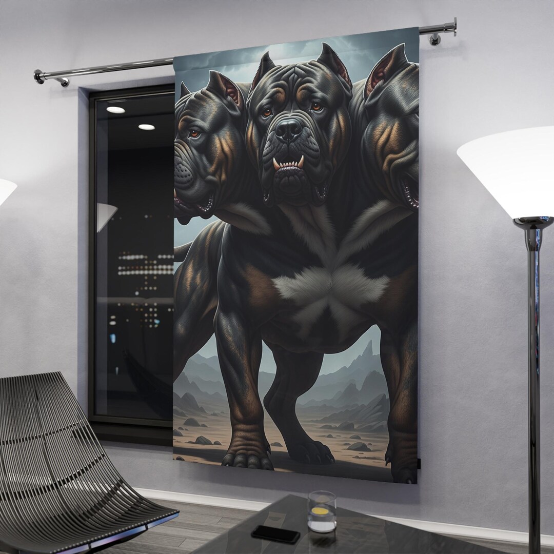 Three-headed Dog Blackout Curtain: Bold Pet Lover Home Decor - Etsy