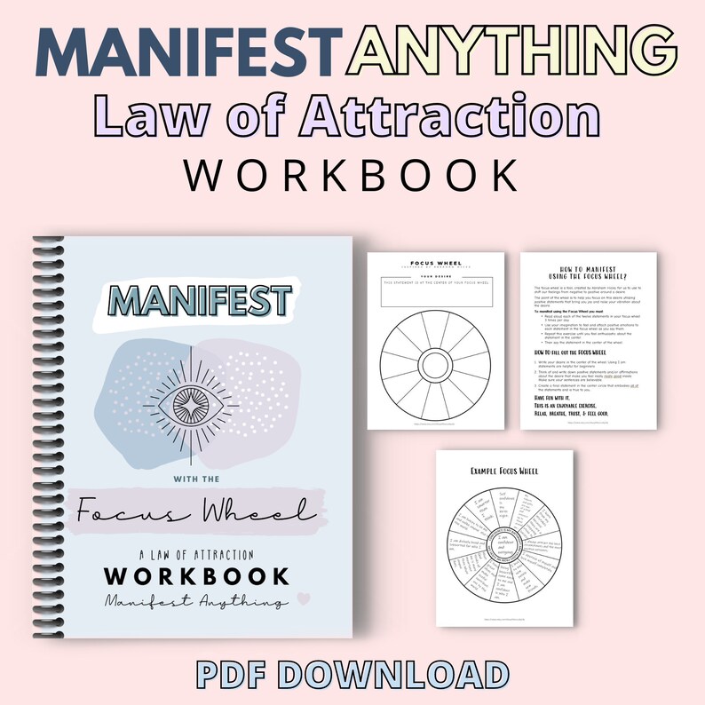 Manifest Law Of Attraction Workbook Abraham Hicks Focus Wheel Etsy