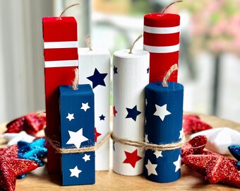 Wooden Firecracker // 4th of July Decor // 4th of July Tiered Tray ...
