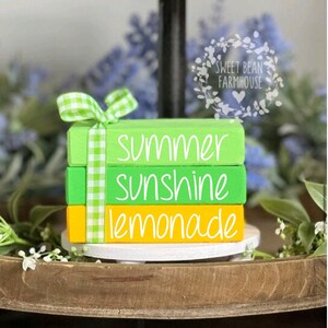 Summer Bookstacks Summer Mini Wood Book Stack Mini Summer Wooden Books ...