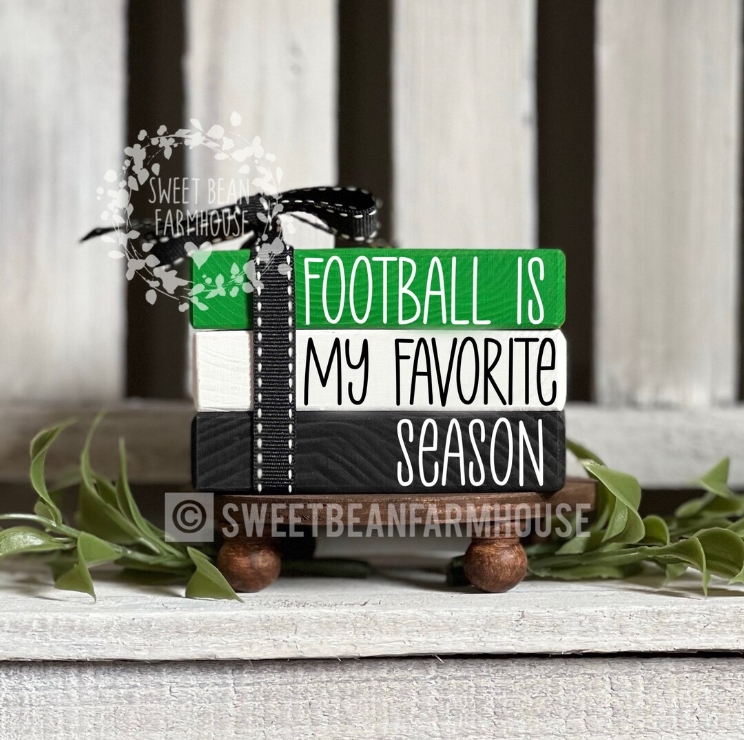 Football Tiered Tray Decor Football Mini Book Stack Football Bookstack ...