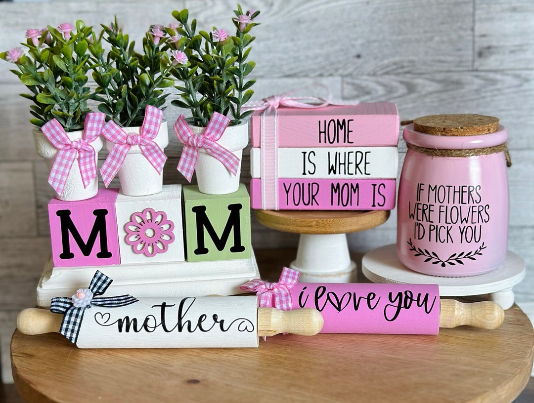 Mother's Day Tiered Tray Decor Bundle Mother's Day Wood Signs Mother's ...