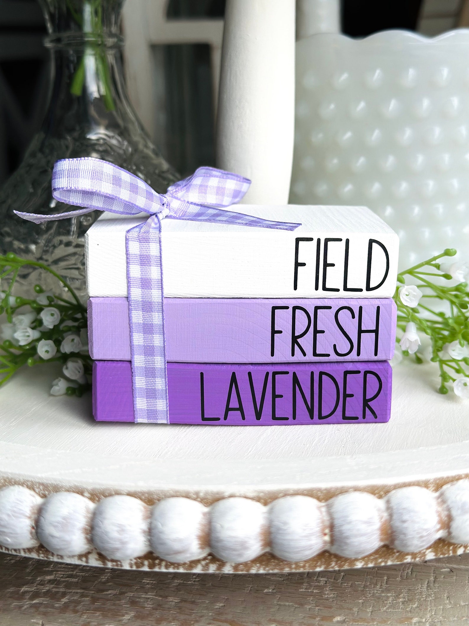 Lavender Home Decor Spring Tiered Tray Decor Lavender Tiered Tray Decor ...