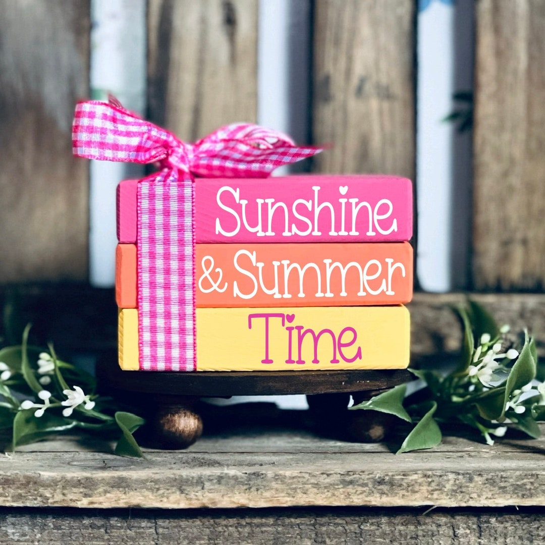 Summer Bookstack Summer Tiered Tray Summer Tier Tray Decor Beach Tiered ...