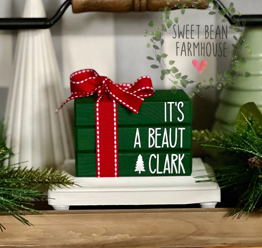 Christmas Book Stack Holiday Book Stack Christmas Home Decor Farmhouse ...