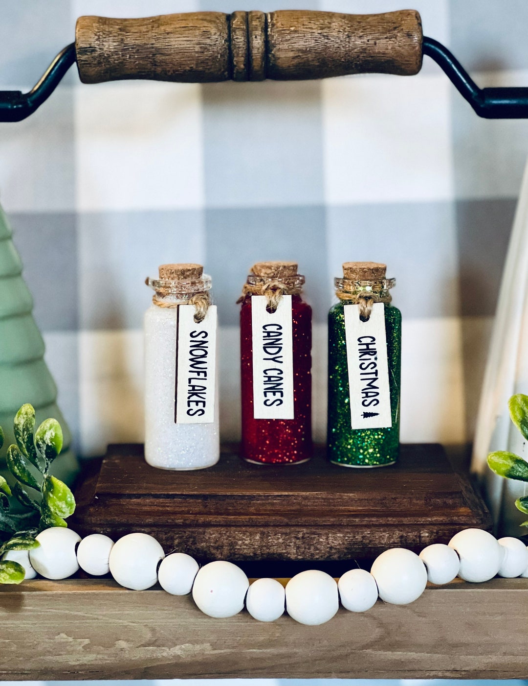 Christmas Jars Charming Tiered Tray Mini Jars for Winter Decor Great ...