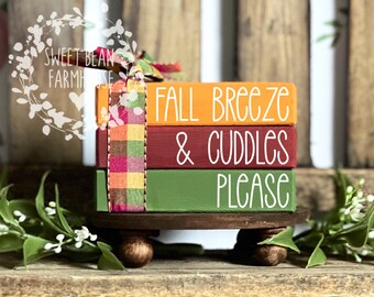 Fall Decorative Wood Book Stack, Fall Decor, Autumn Home Accent, Fall ...