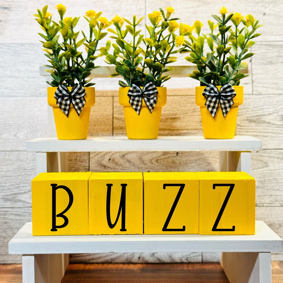 Bumble Bee Honey Bee Bumblebee Honeybee Bee BUZZ Wood Stacking Blocks ...