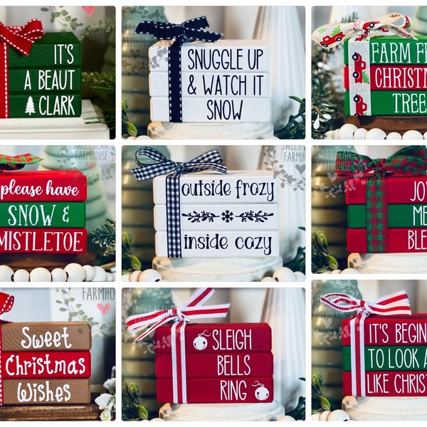 Christmas Book Stack - Etsy