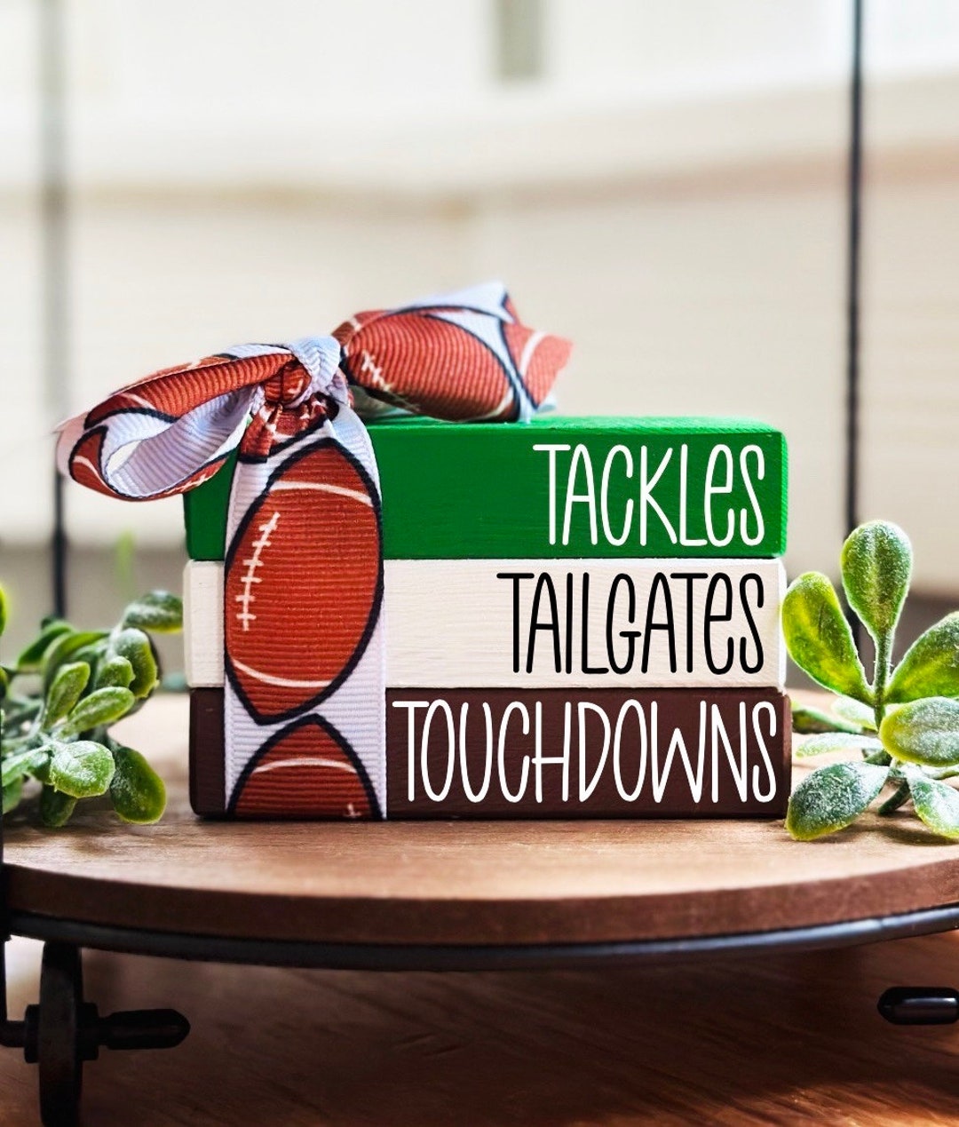 Football Tiered Tray Decor Football Decor Football Season Mini Wood ...