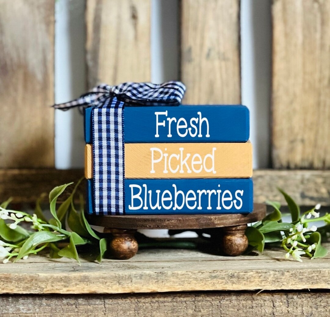Blueberry Themed Tiered Tray Decor Blueberry Signs Blueberries Book ...