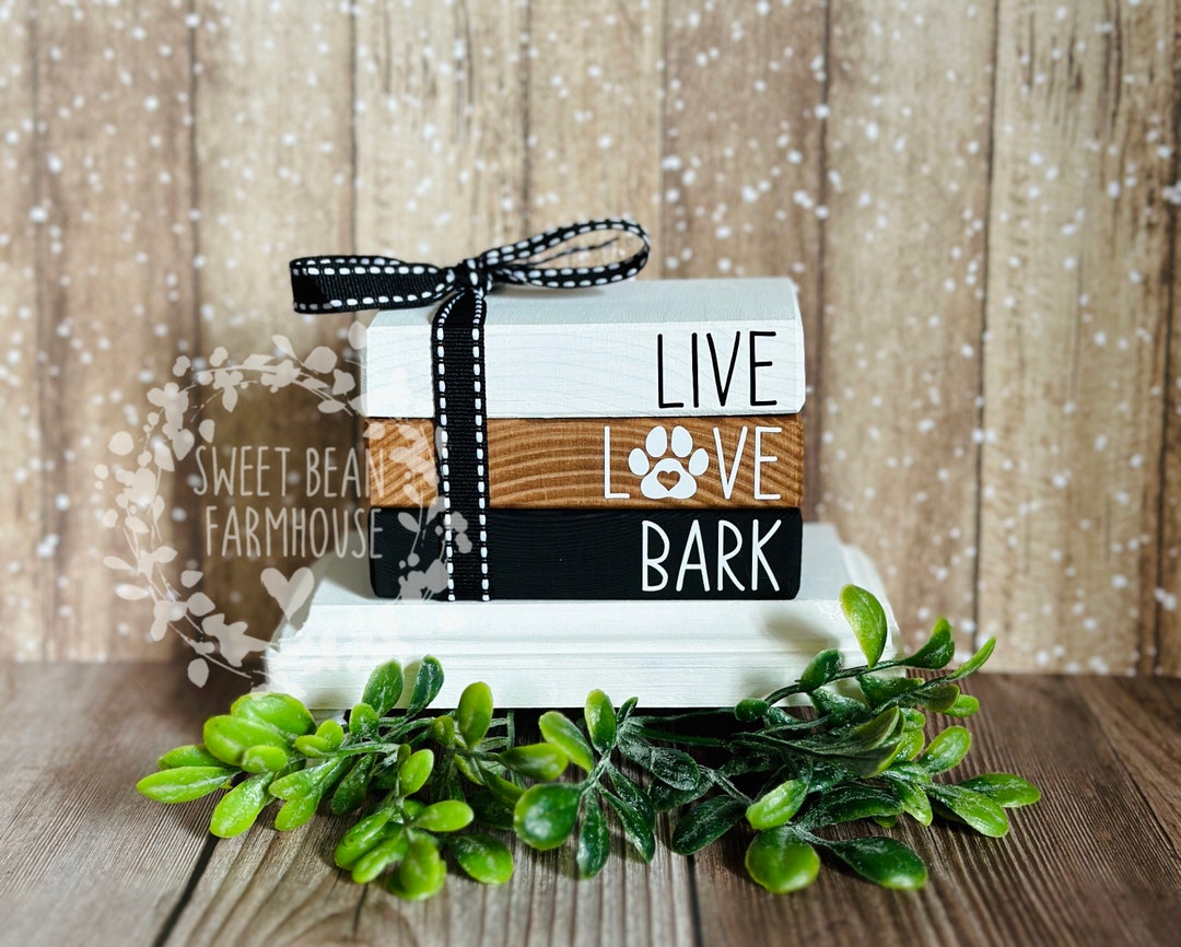 Dog Book Stack Dog Decor Dog Lover Gift Dog Handmade Dog Home Decor Dog ...