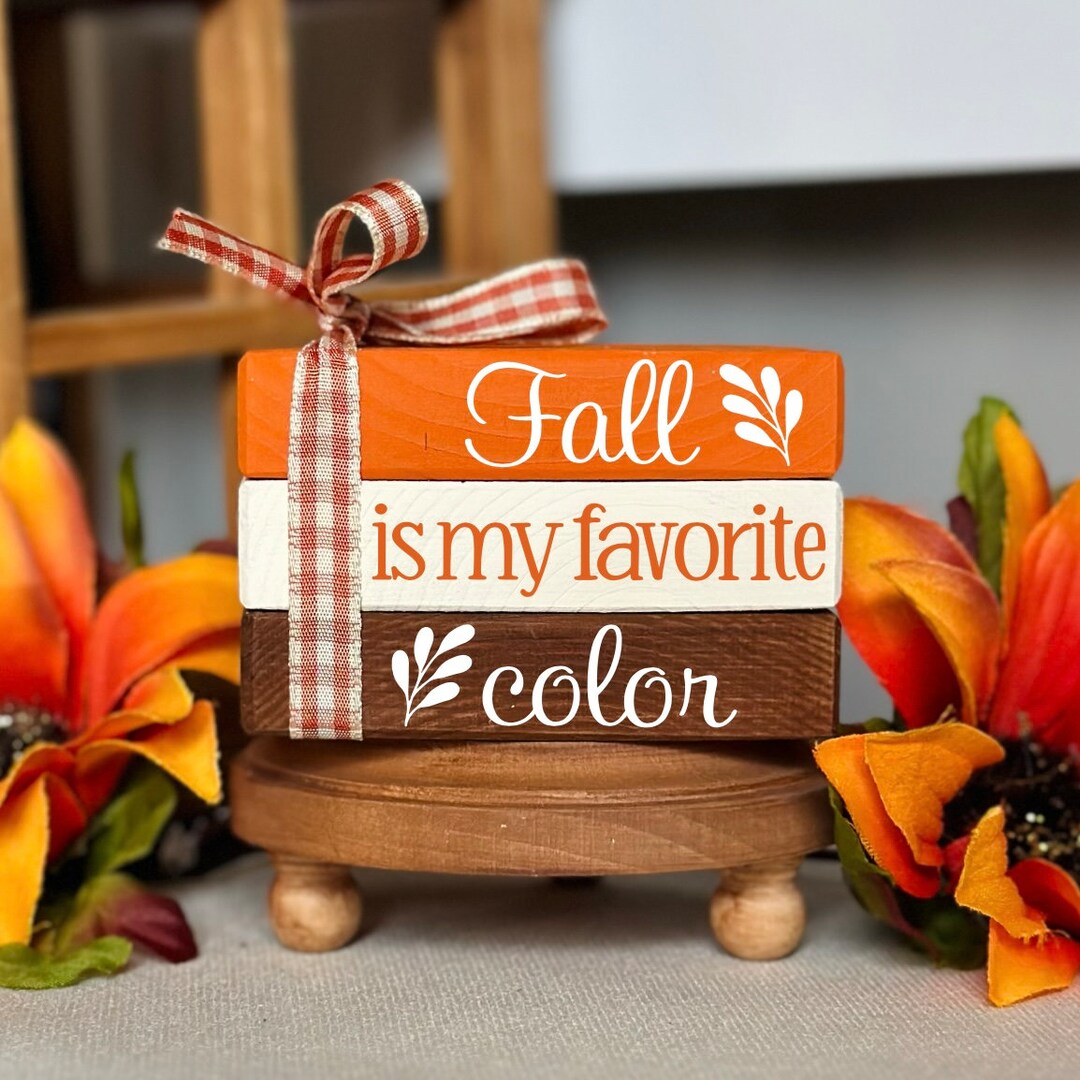 Fall Decor Wooden Fall Tiered Tray Decor Farmhouse Decorative Wood Book ...