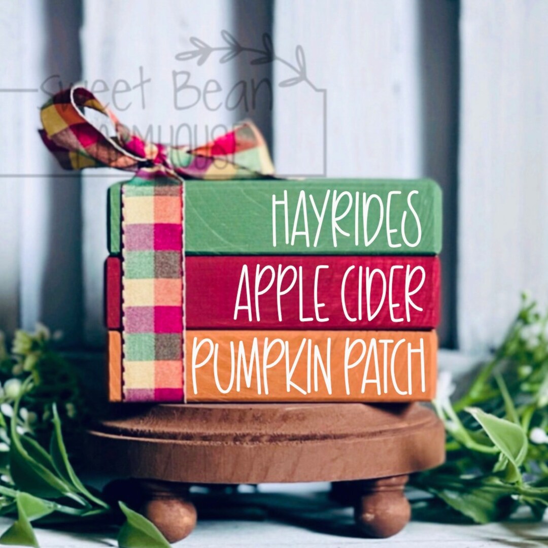 Fall Tray Decor Wood Fall Book Stack Fall Home Decor Fall Tiered Tray ...