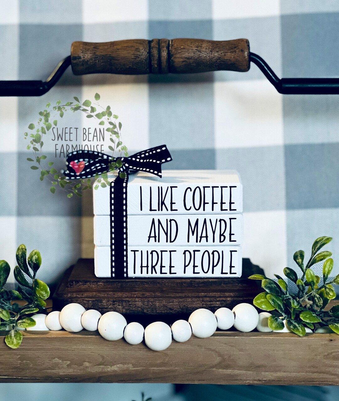 Funny Coffee Block Sign Coffee Bar Decor Coffee Shelf Sitter Coffee ...