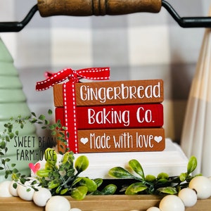 Christmas Book Stack Holiday Book Stack Christmas Home Decor Farmhouse ...