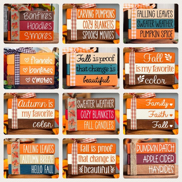 Fall Book Stack - Etsy