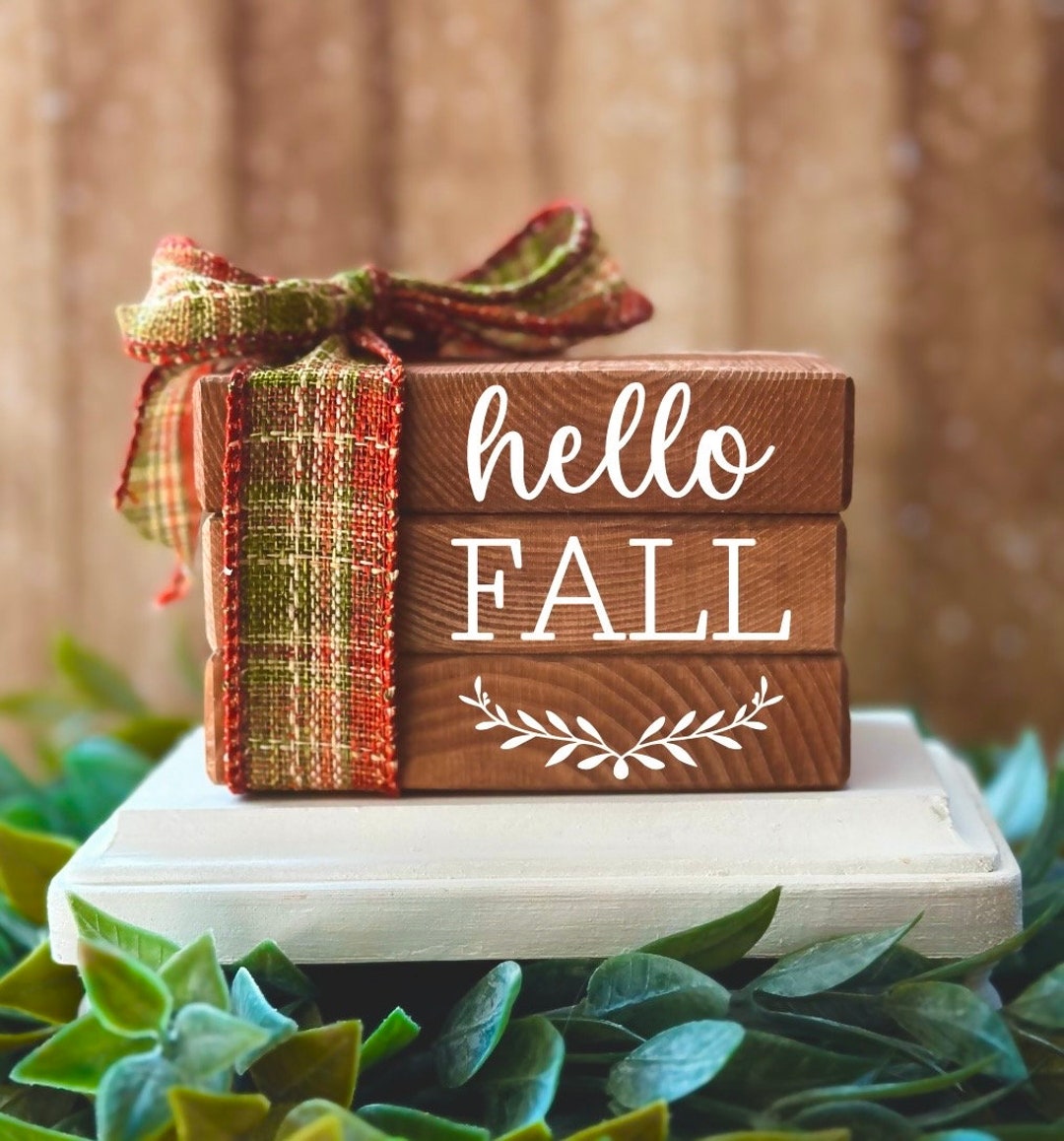 Fall Tiered Tray Decor Fall Book Stack Fall Tier Tray Decor - Etsy