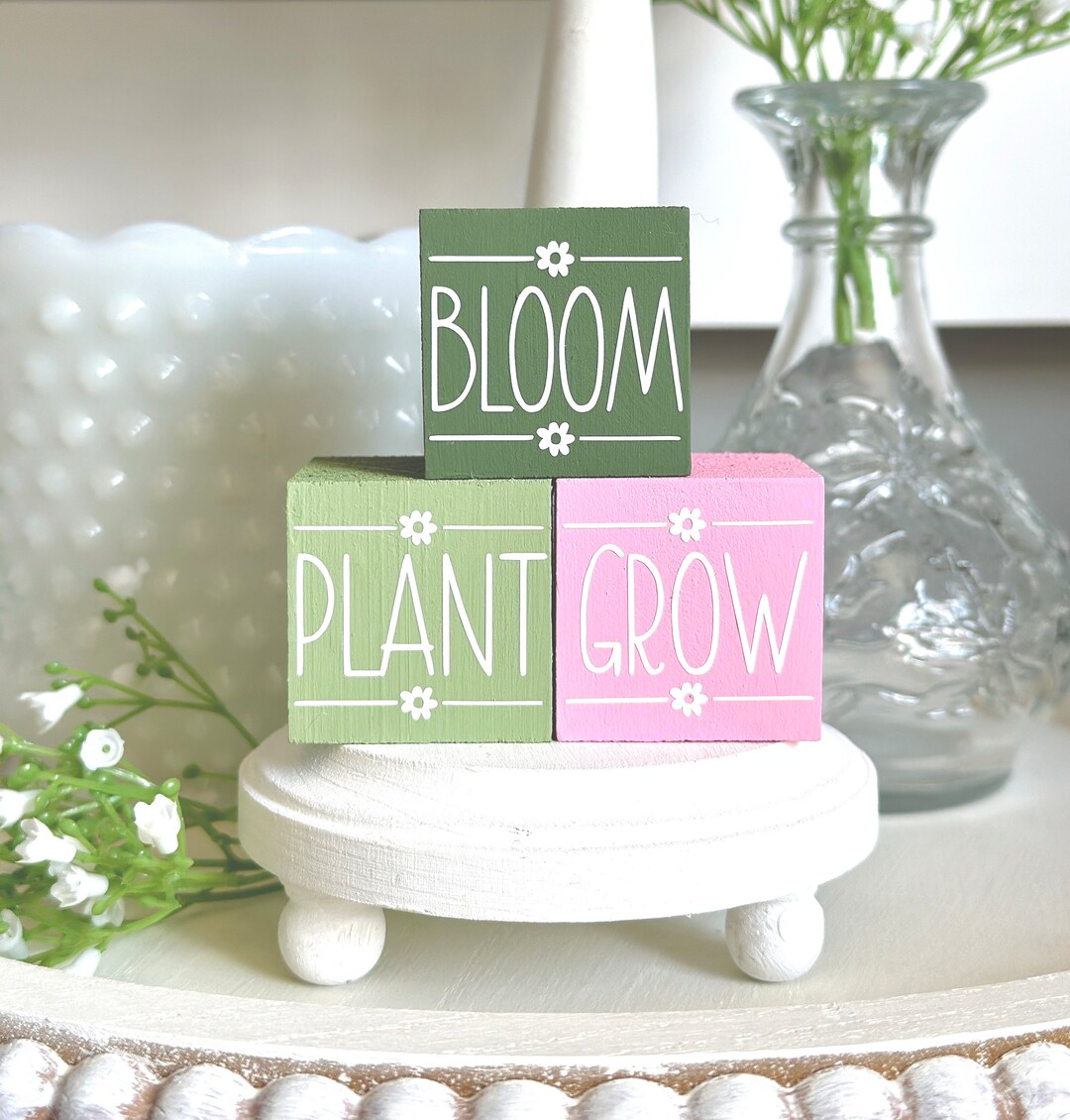 Spring Blocks Spring Tiered Tray Decor Wood Spring Decor Stacking ...