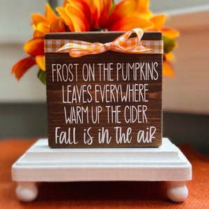 Fall Decor Fall Tiered Tray Decor Autumn Decor Fall Chunky Square Sign ...