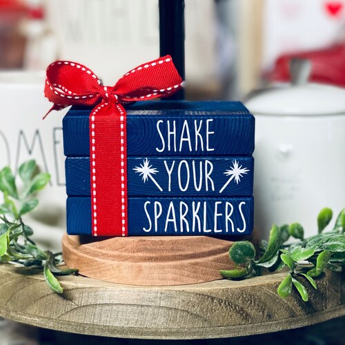 Patriotic Mini Book Stack/memorial Day/ 4th of July/ Veterans - Etsy