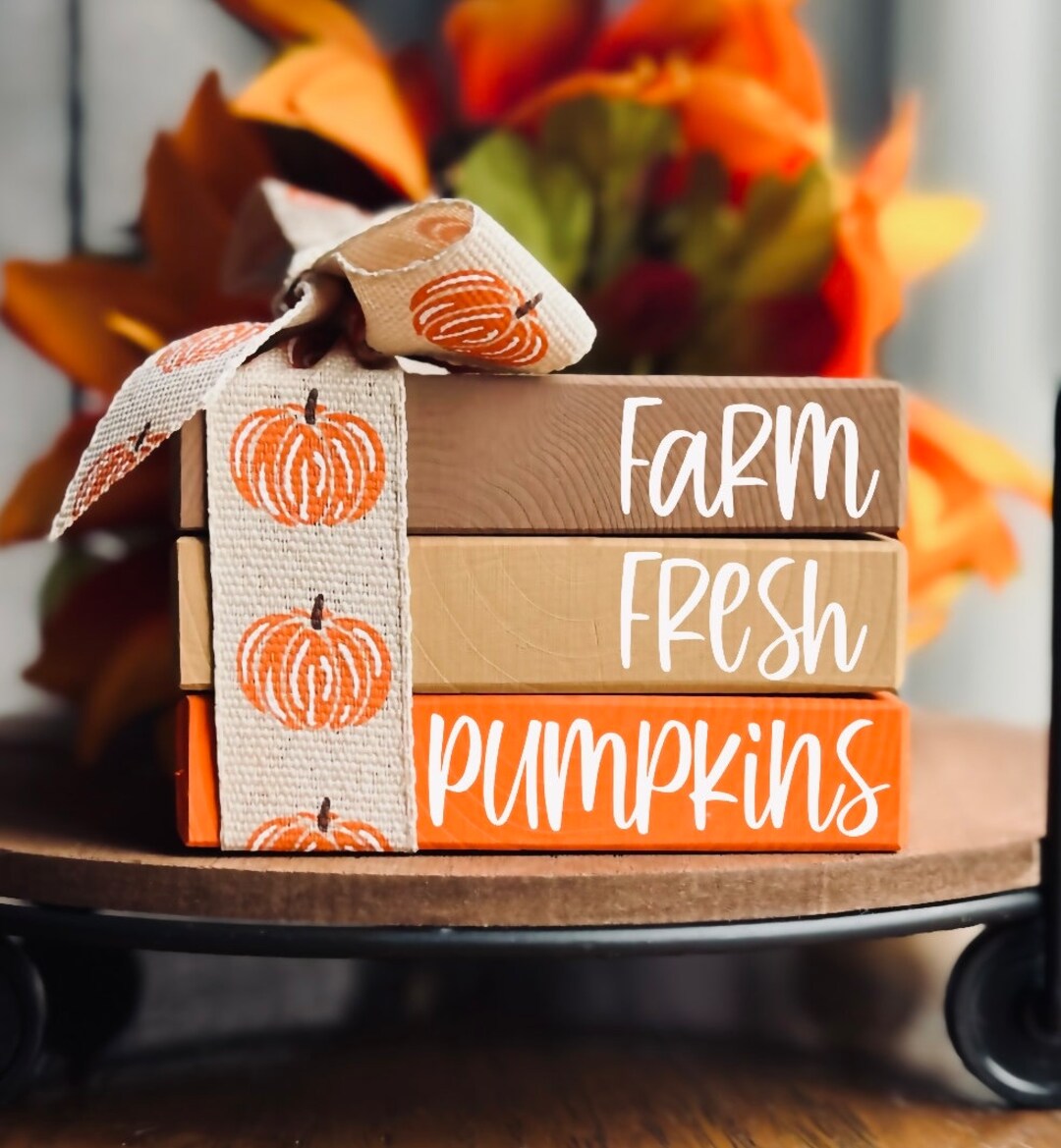 Fall Tiered Tray Decor Fall Book Stack Fall Tier Tray Decor - Etsy