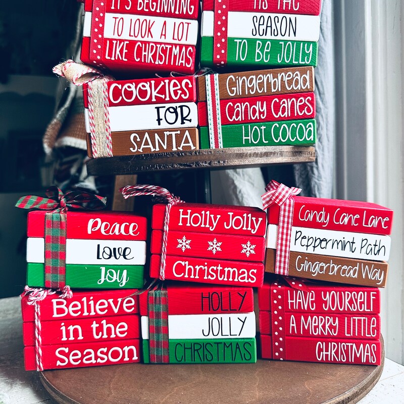 Wooden Christmas Books - Etsy